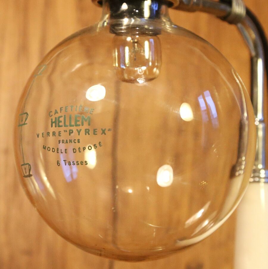 Lampe Art Déco cafetière vintage verre métal et porcelaine